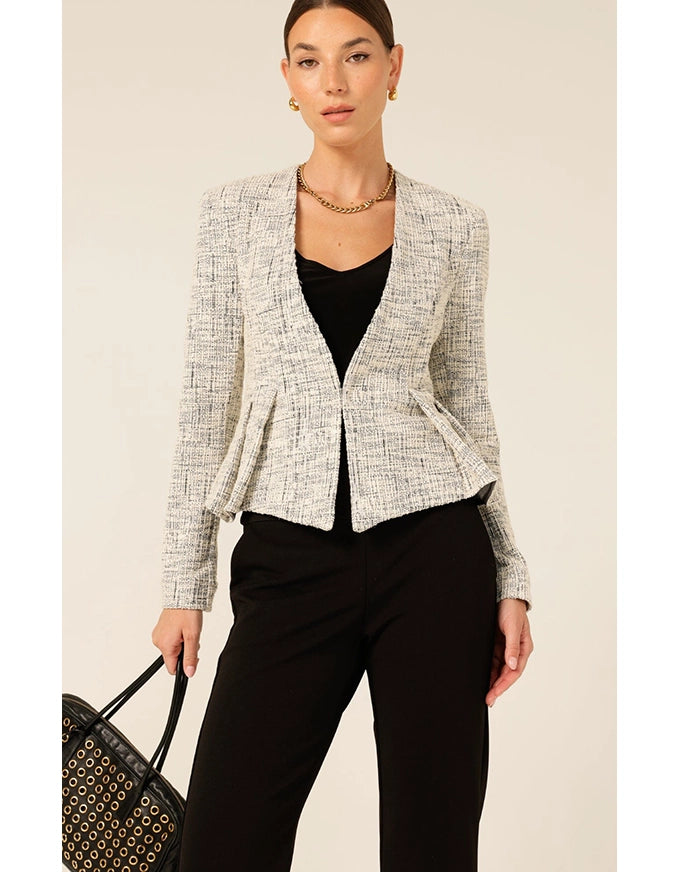 Pebble Jacket Ivory/Charcoal Tweed – Bombo Clothing Co.